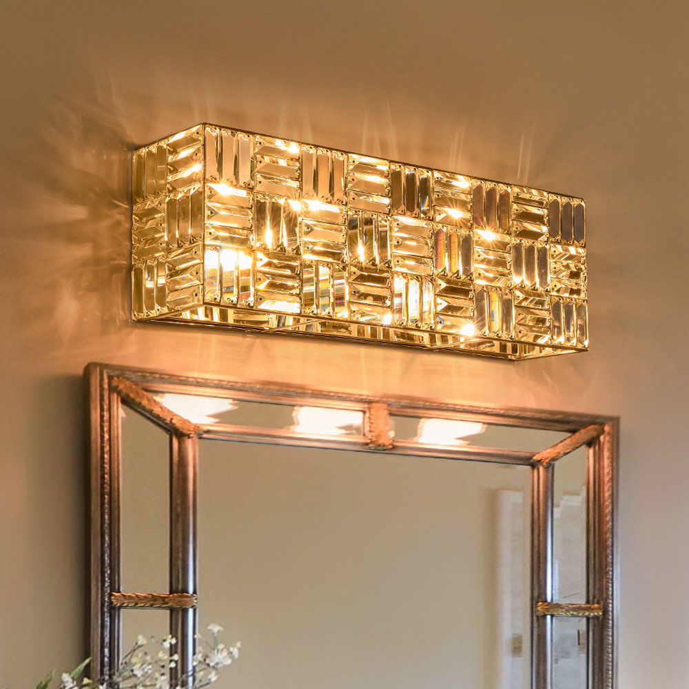 Everly Quinn 4 - Light Over Mirror Rectangular Crystal Bath Bar | Wayfair