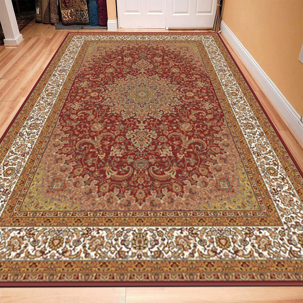 Fleur De Lis Living Mccluney Red/Orange Area Rug | Wayfair