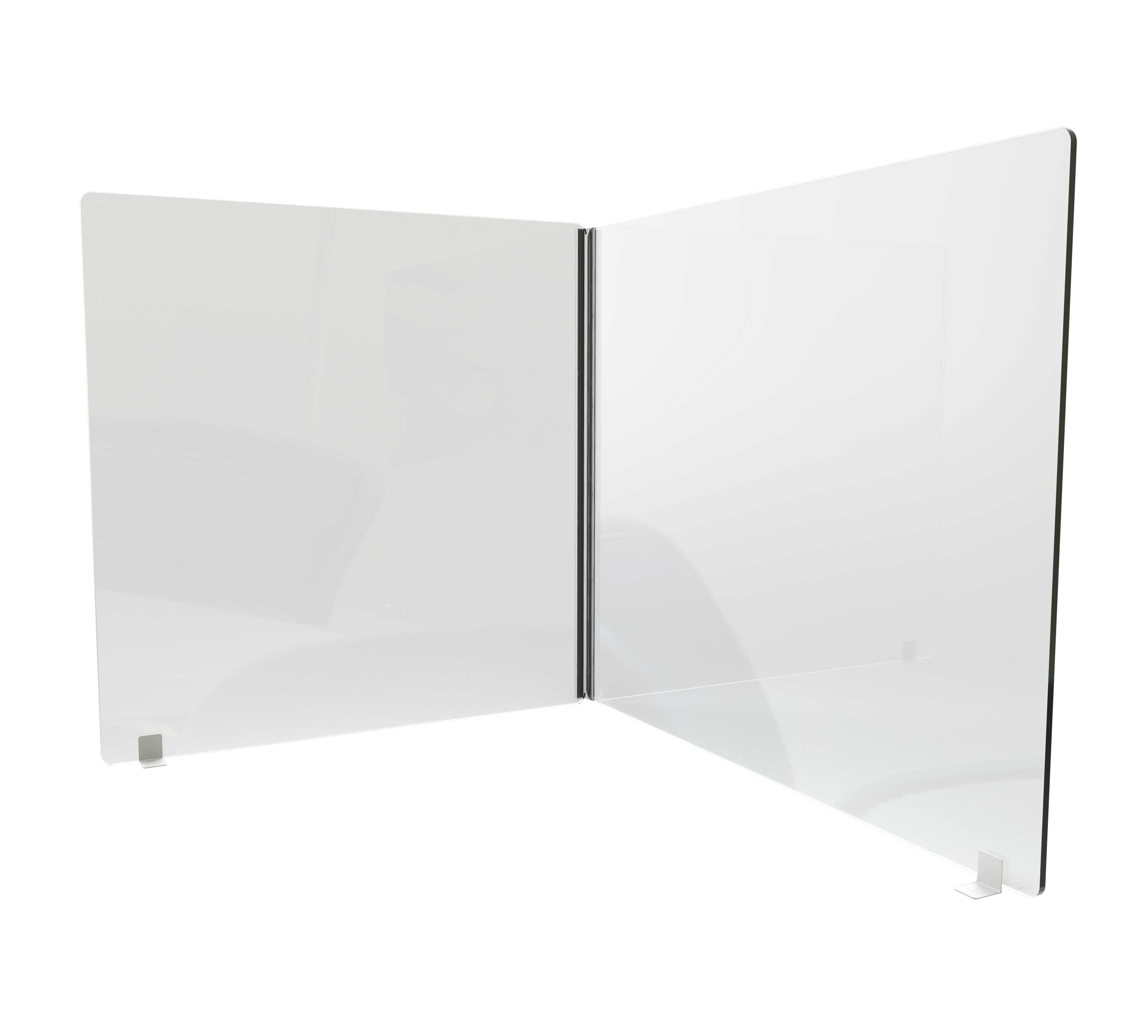 Ghent Desktop Personal Protection Thermoplastic 2 Panel Desk Privacy ...