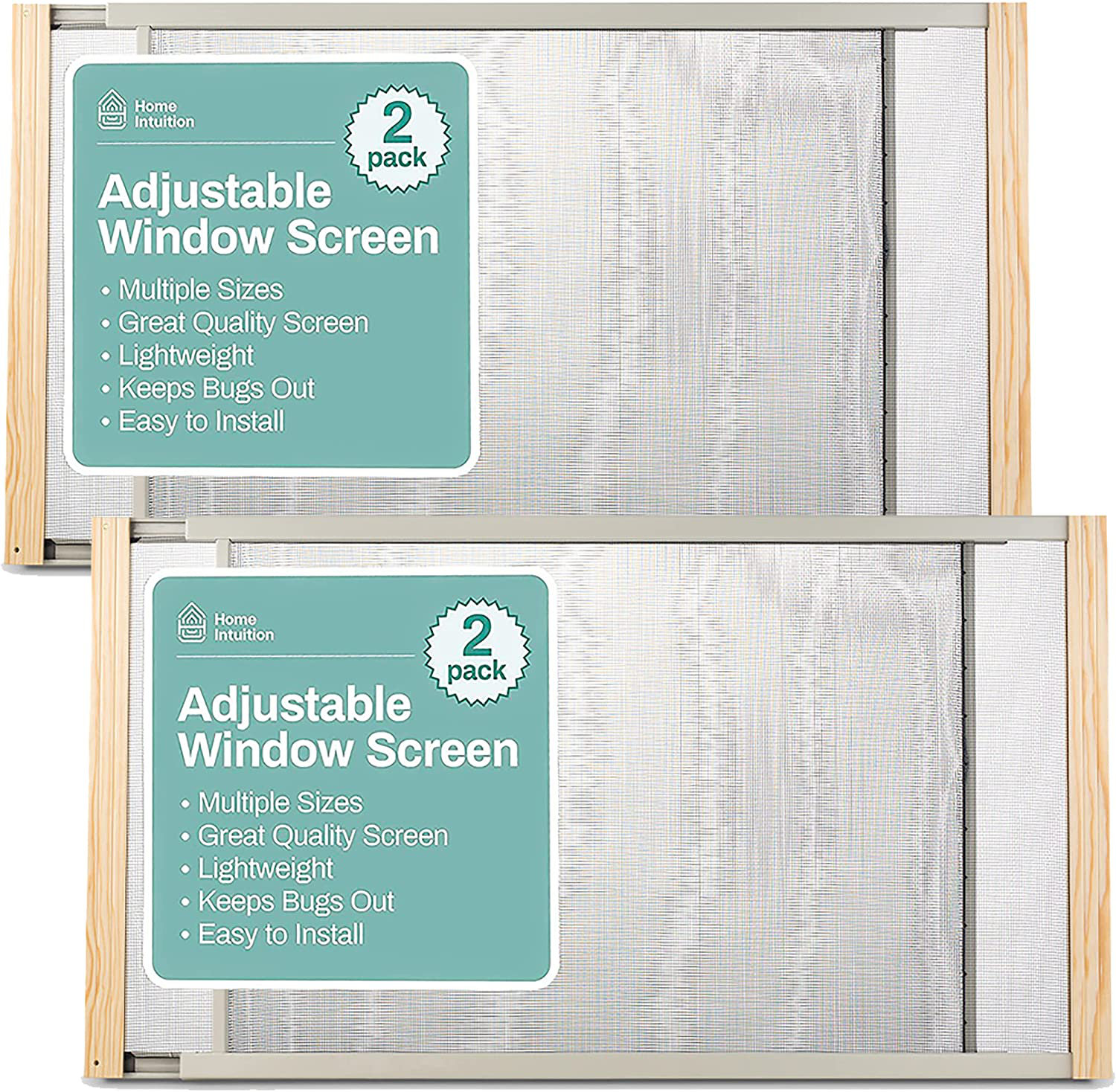Home Intuition 2-Pack Adjustable Horizontal Window Screen 21-37 inches ...