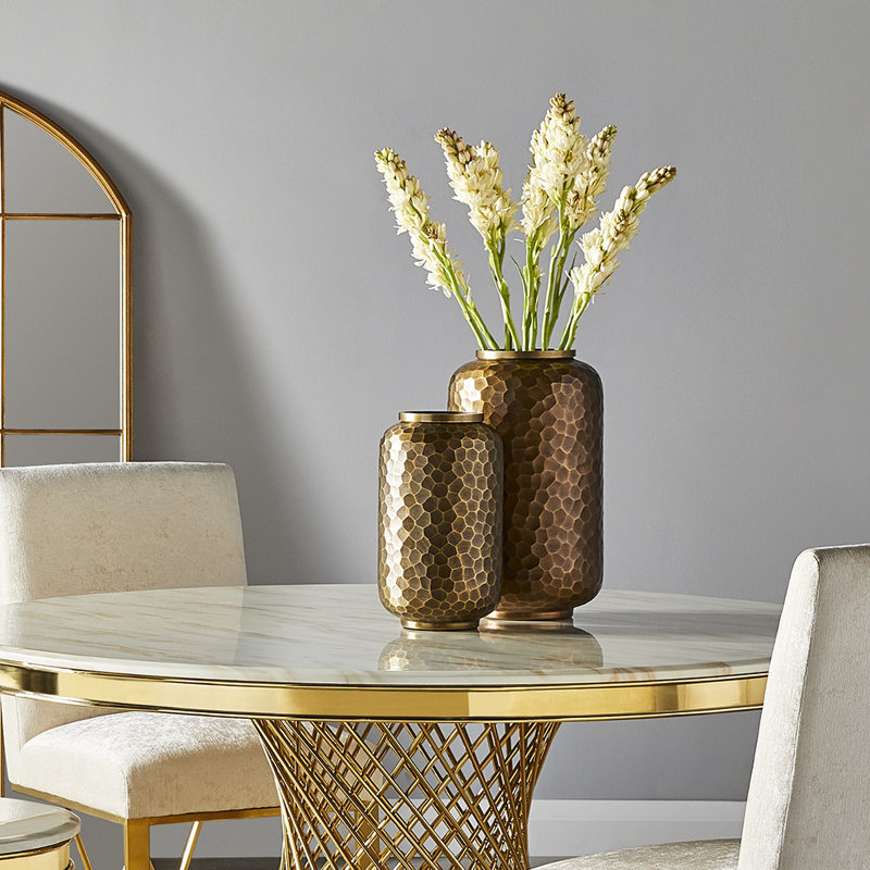 Dakota Fields Bakhyt Handmade Aluminum 2 Piece Table Vase Set | Wayfair