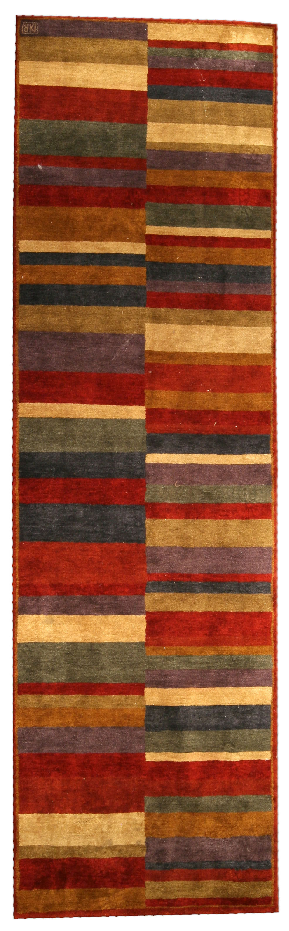 Doris Leslie Blau Modern 3' x 10' Colorblock Silk Runner by Michael ...