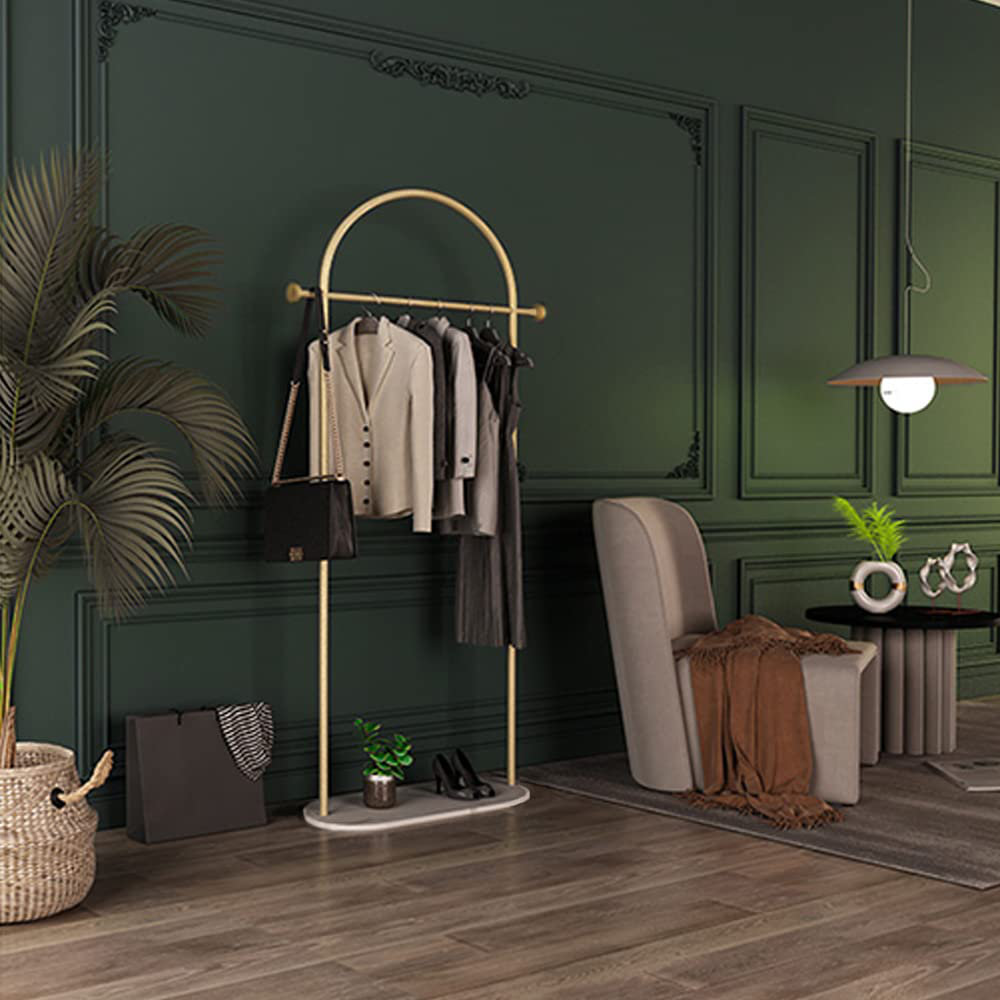 NATIONAL WINDOW Clothing Rack, Modern Clothes Rack With Marble Base ...