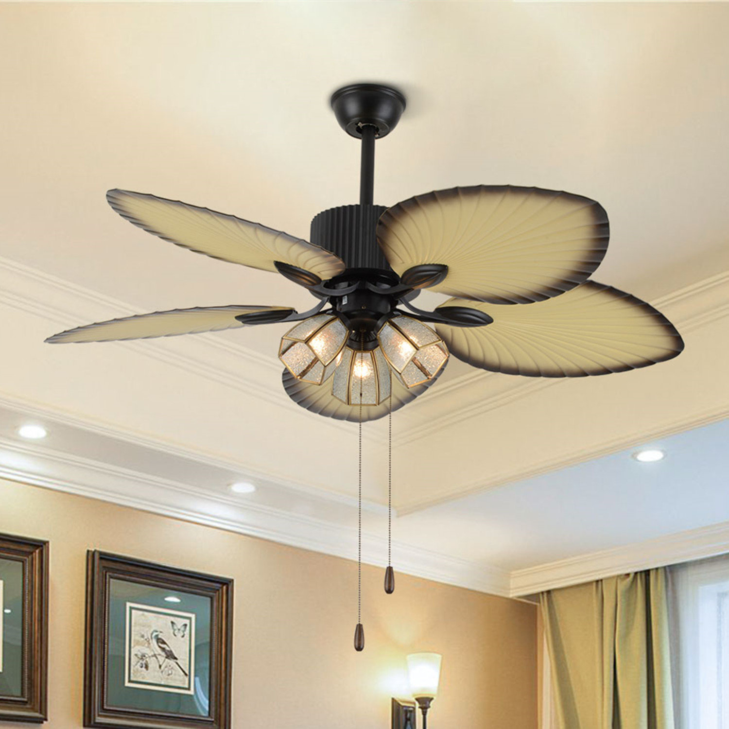 Bayou Breeze Pearisburg 52" Usry 5 - Blade Leaf Blade Ceiling Fan with ...