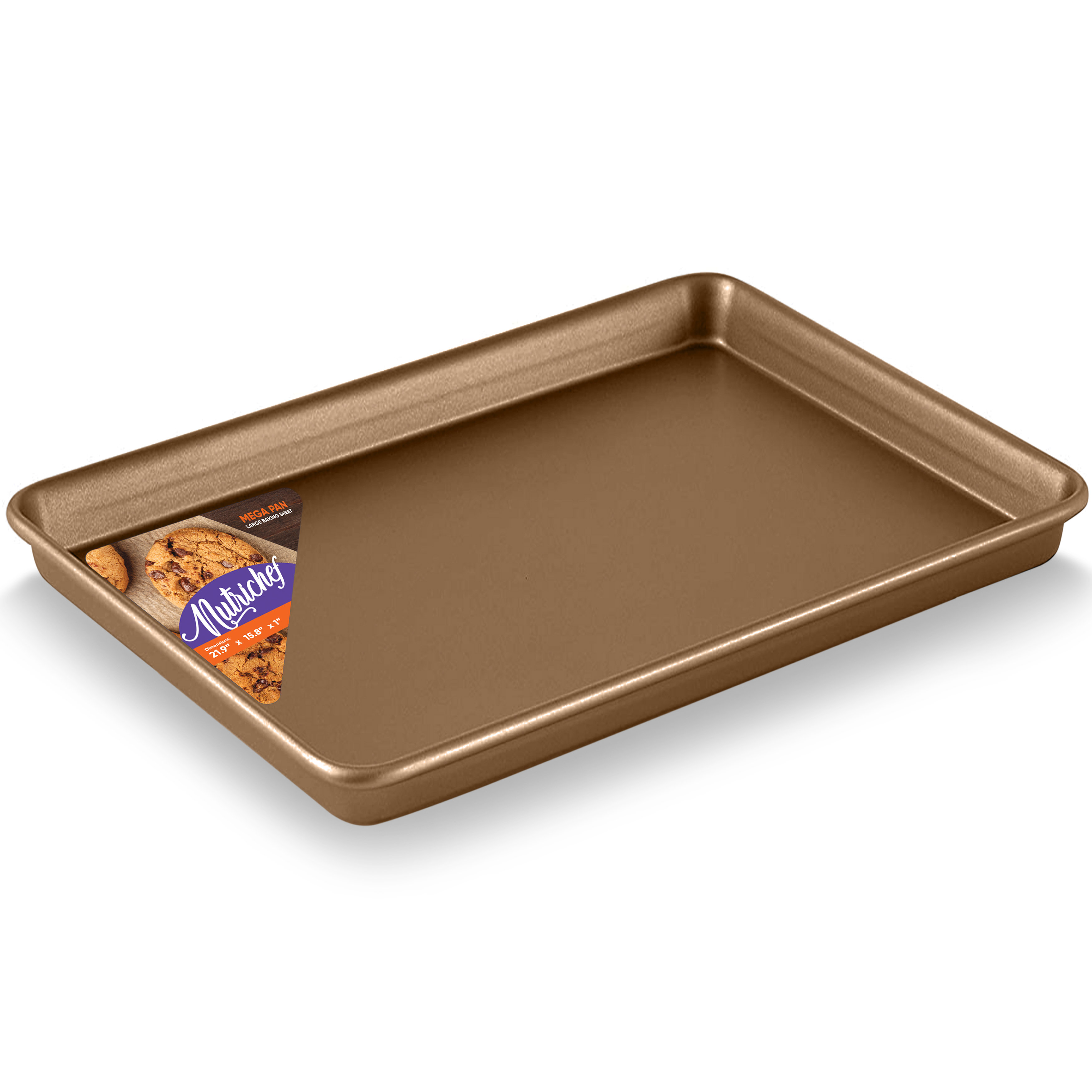 NutriChef Nonstick Cookie Sheet Baking Pan - Metal Oven Large Baking ...
