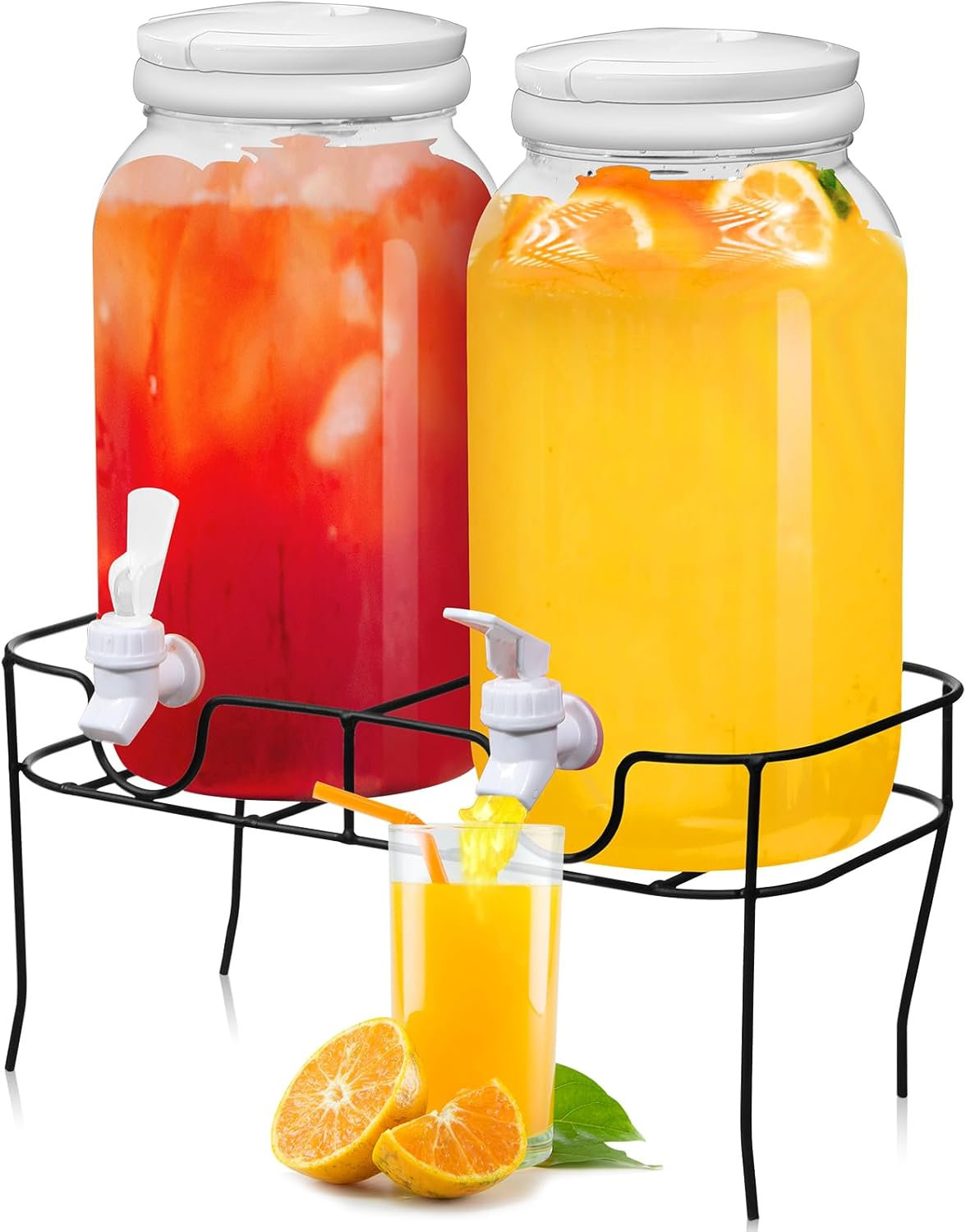 Mint Pantry 2 Pcs Plastic Drink Dispenser With Stand Beverage Dispenser ...