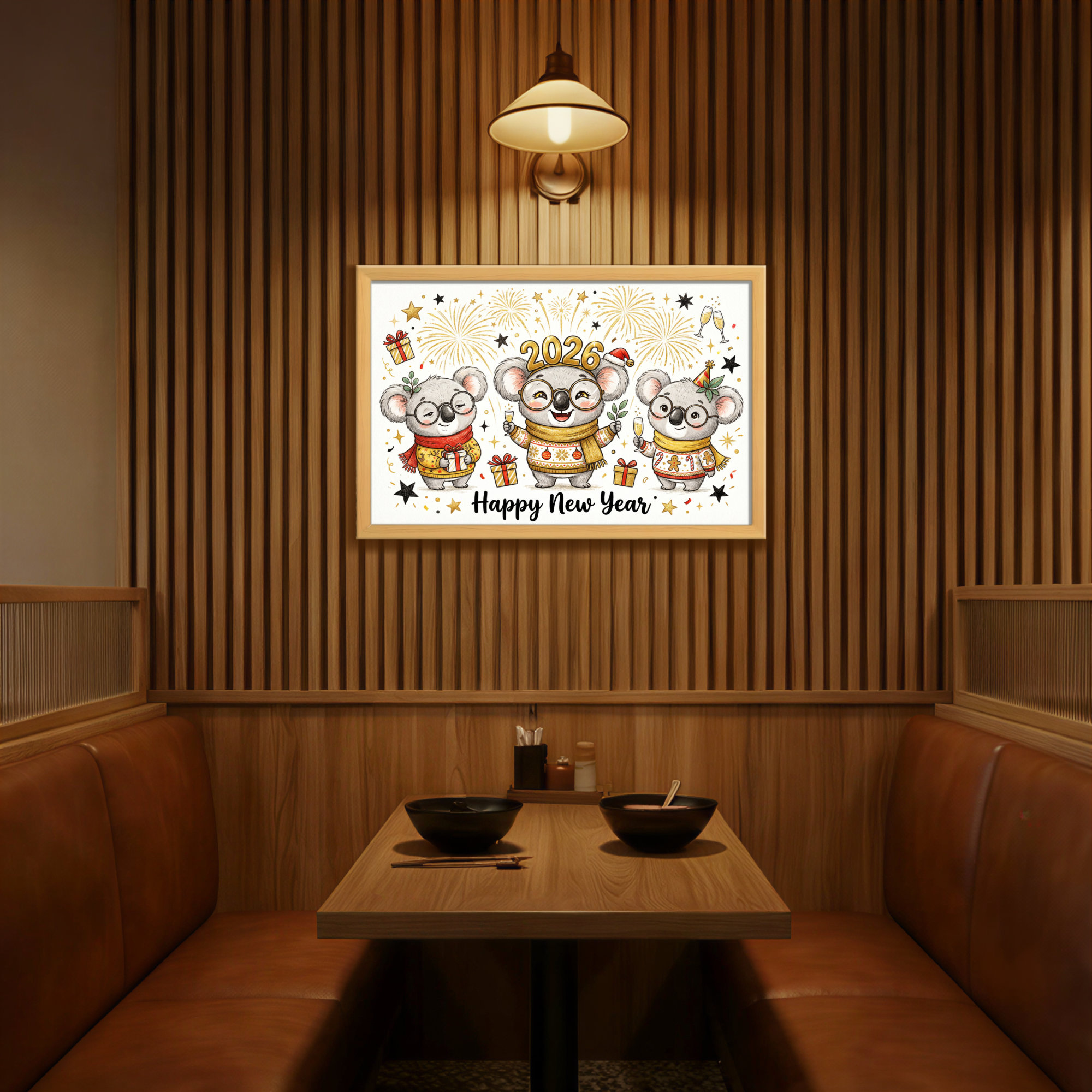 East Urban Home Animaux mignons koalas qui fêtent le Nouvel An 2026 ...