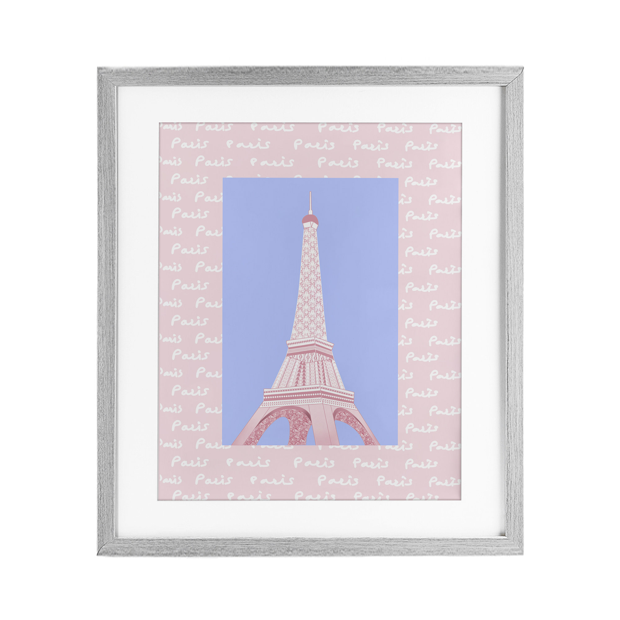 Ebern Designs Paris Pastel Eiffel Tower Framed Print Under Glass ...