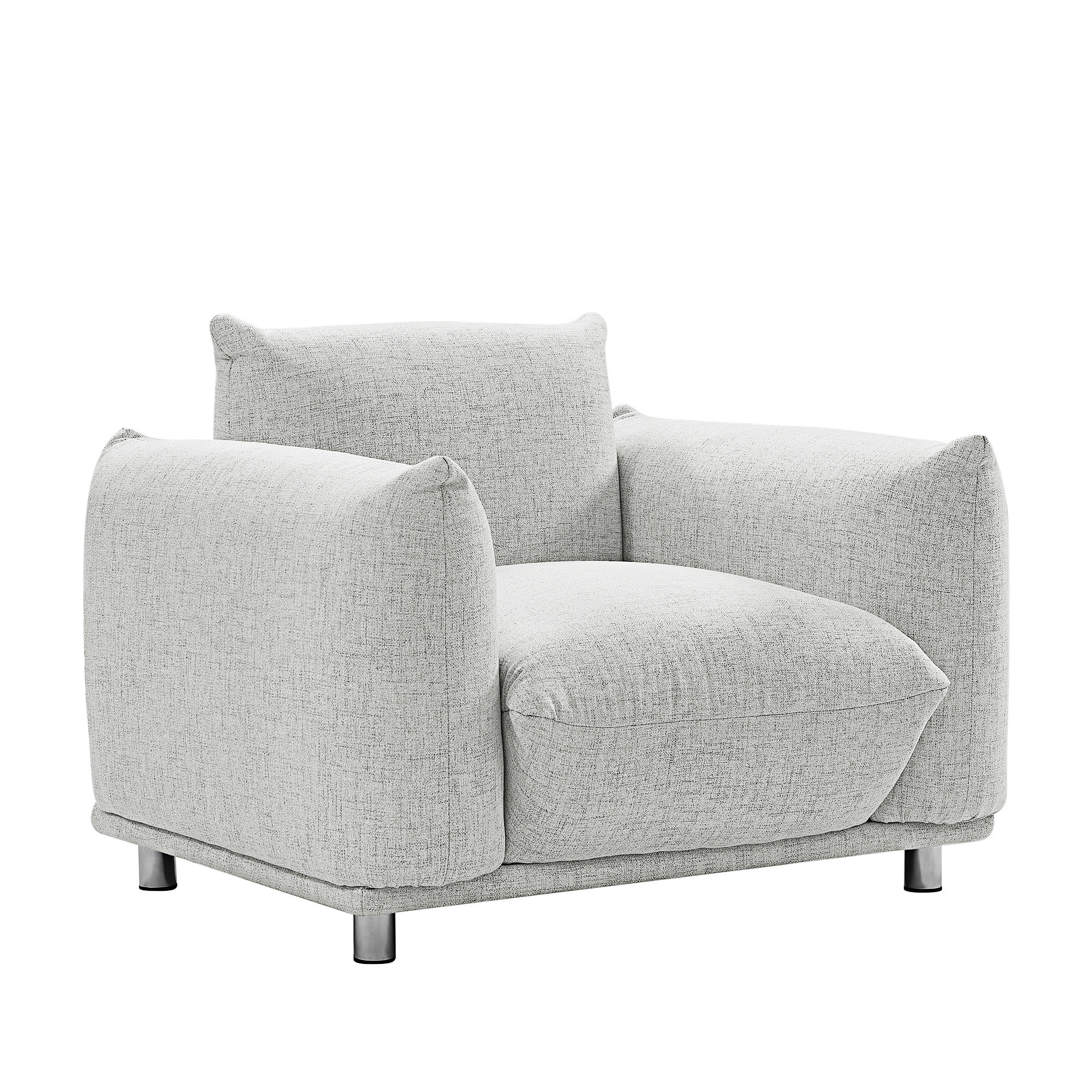 Ebern Designs Fabric Accent Cotton Linen Chair Single Sofa Accent Chair ...