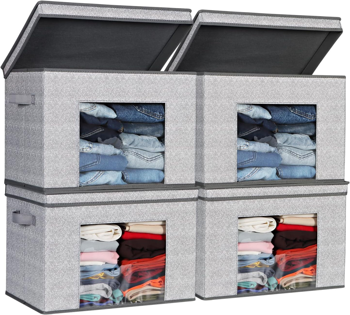 Latitude Run® Foldable Fabric Storage Boxes Large Storage Bins ...