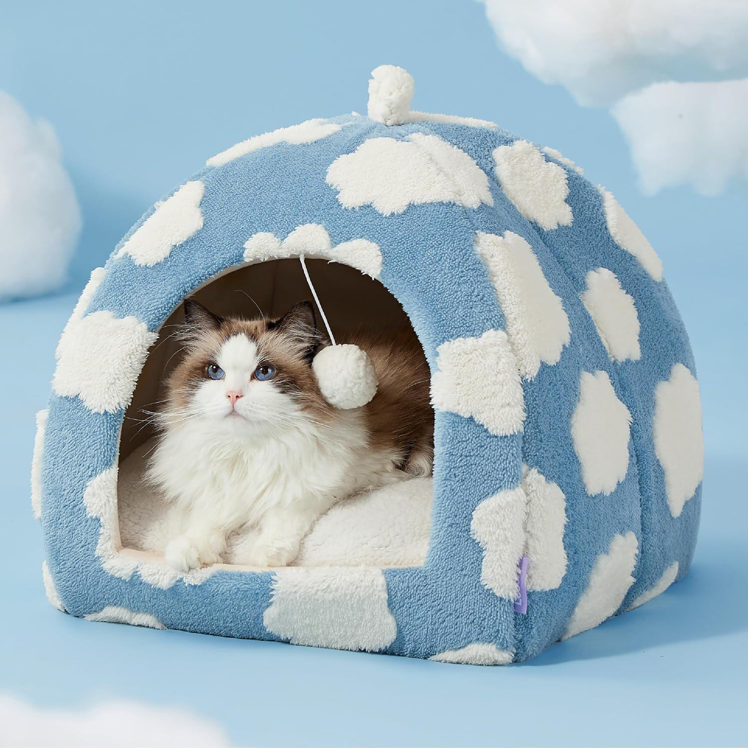 Dakota Fields Cute Cat Beds For Indoor Cats - 2 In 1 Large Cat Cave Bed ...