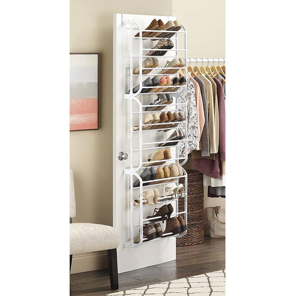 17 Stories The Door Shoe Rack, 36 Pair, White | Wayfair