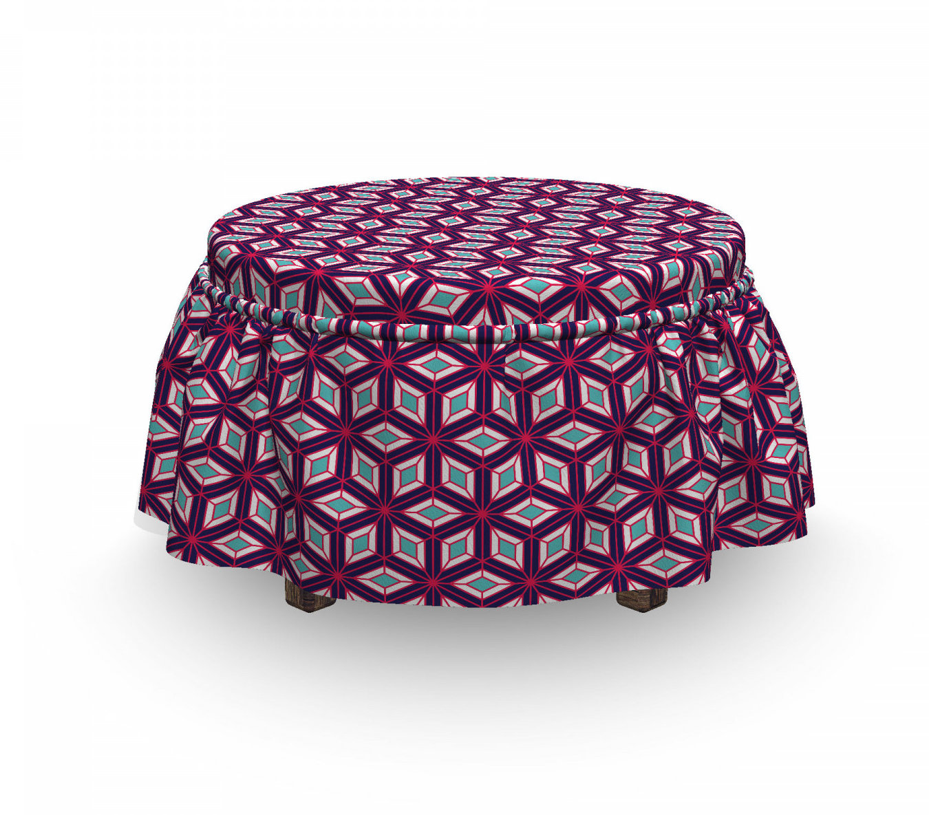 East Urban Home Diamond Shapes and Lines Ottoman Slipcover | Wayfair