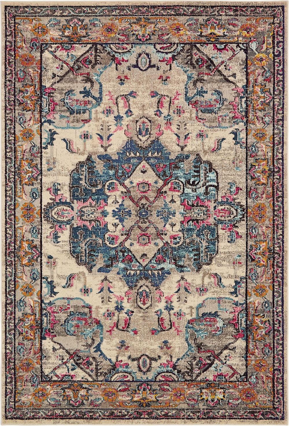 World Menagerie Alfreda Oriental Brown/Blue/Gray Area Rug | Wayfair