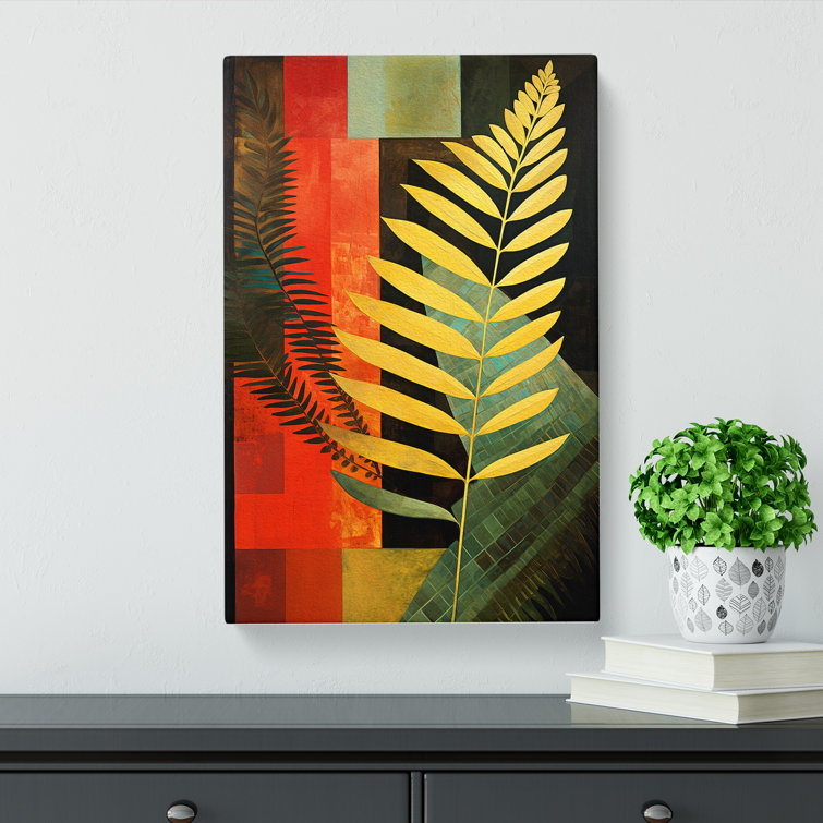 Brambly Cottage Fern Leaf Constructivism - Art Prints on Canvas ...