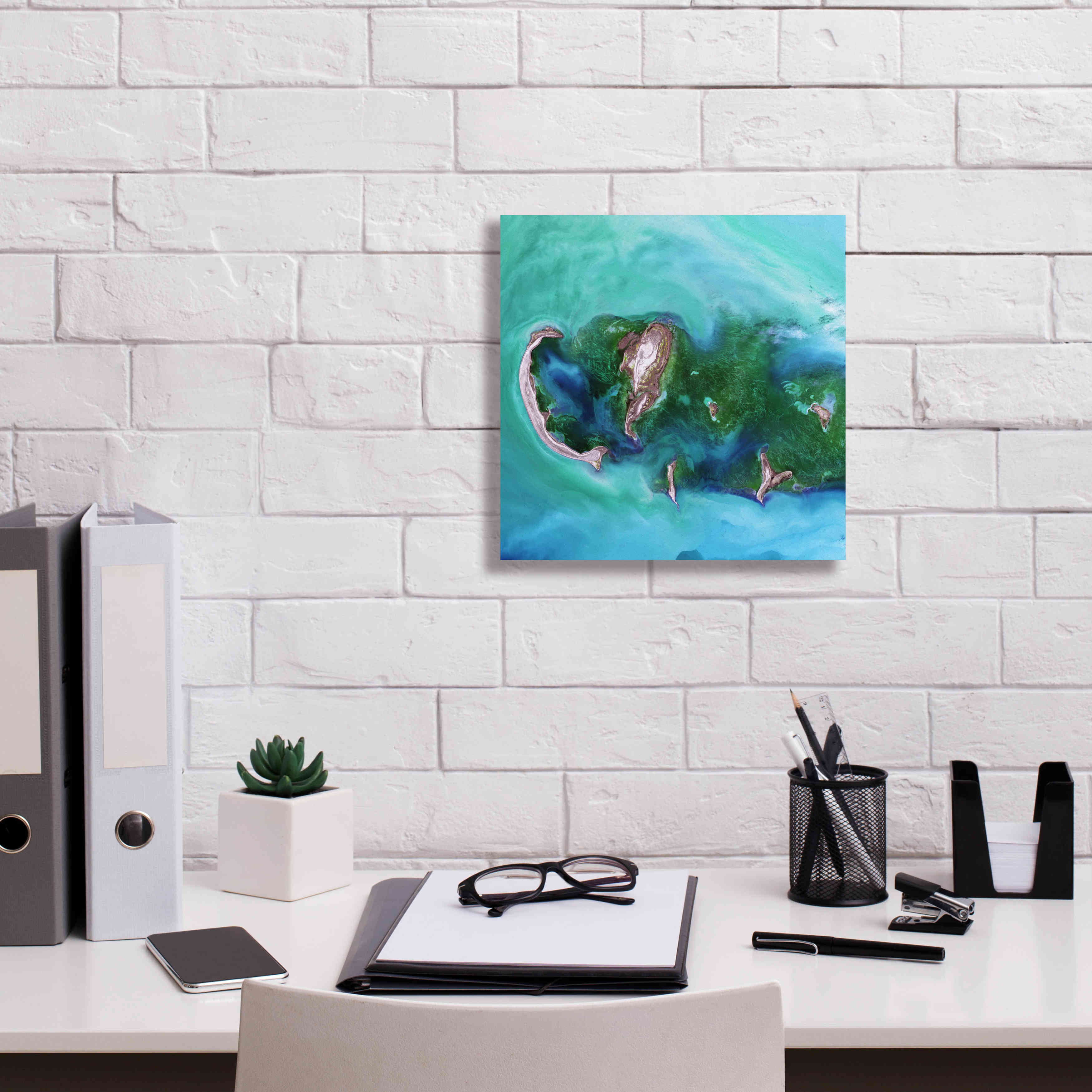 Trinx 'Earth As Art: Caspian Scour,' Canvas Wall Art, 12"X12" - Wayfair ...