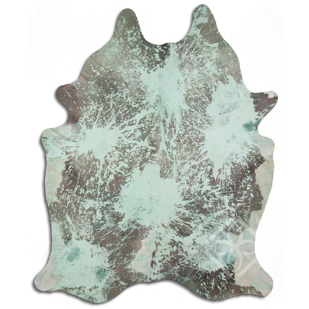 Bloomsbury Market Acid Washed Hair Handmade Cowhide Lime Green Area Rug ...