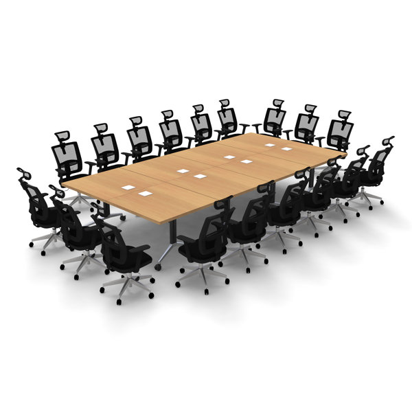 The Twillery Co.® Albin 18 Person Conference Meeting Tables 4 piece ...