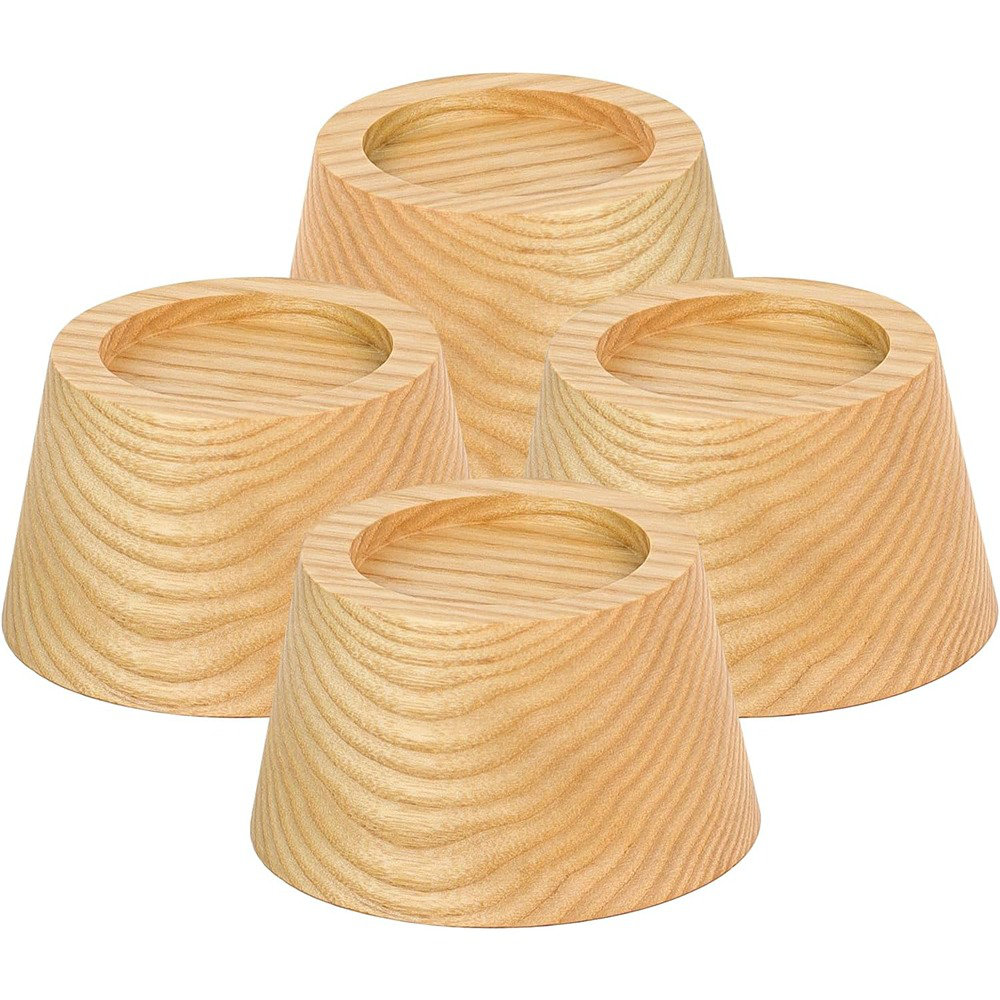 MAXAYA Bed Risers (Set Of 4) Furniture Risers Lifts , Oak Solid Wooden ...
