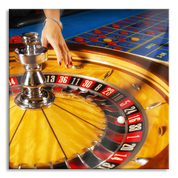 Ebern Designs Roulette Table In Las Vegas - No Frame Print on Glass ...