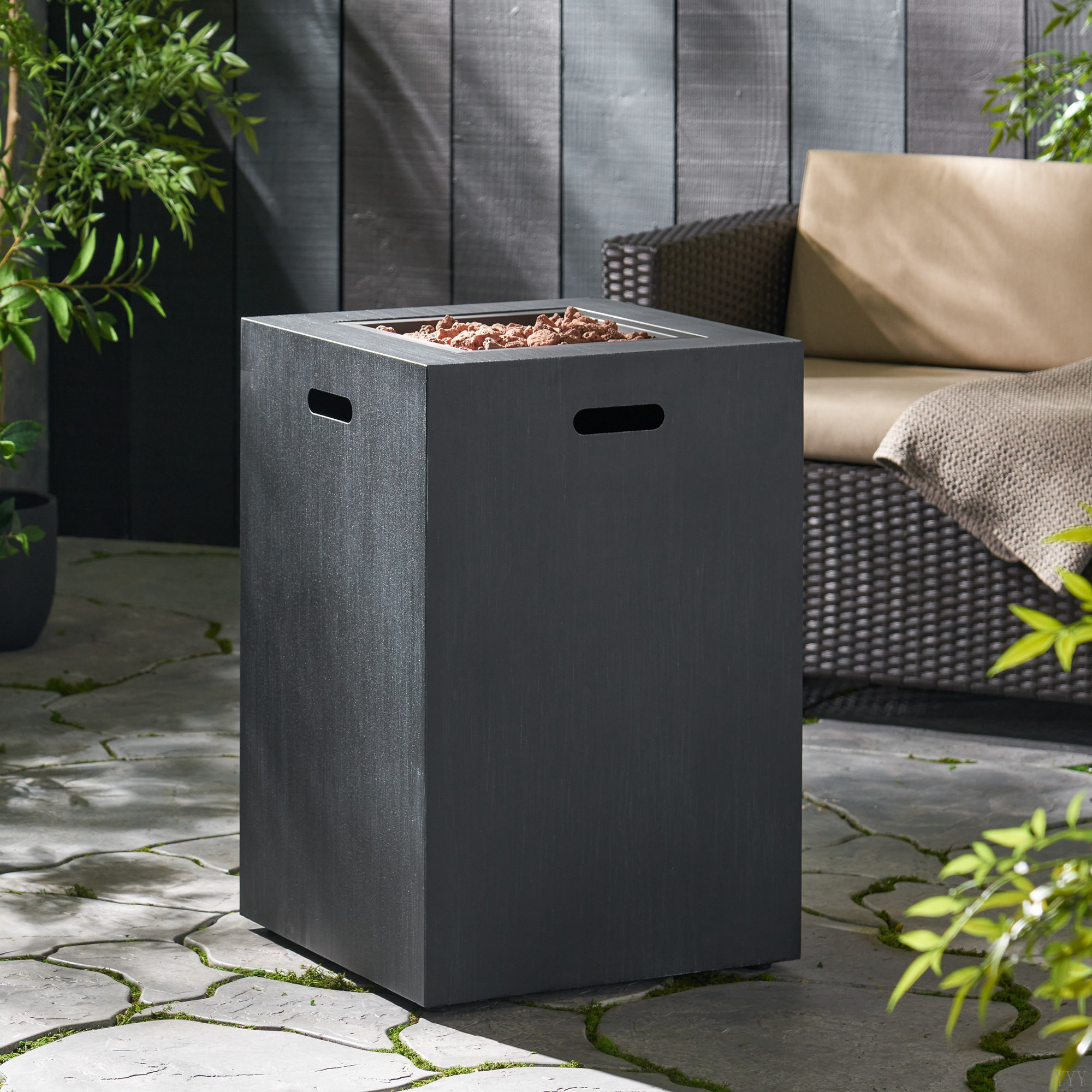 Latitude Run® 19.5" Outdoor 30,000 BTU Propane Fire Pit, Tank Inside ...