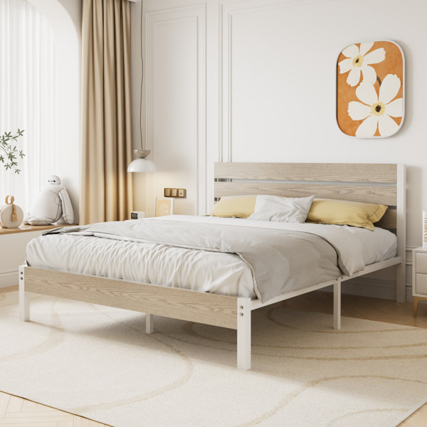 Queen Size White Platform Beds You'll Love | Wayfair