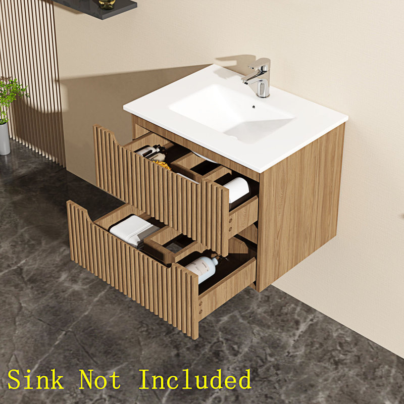 Latitude Run® Wall-Mount Bathroom Vanity Cabinet Floating (Cabinet Only ...