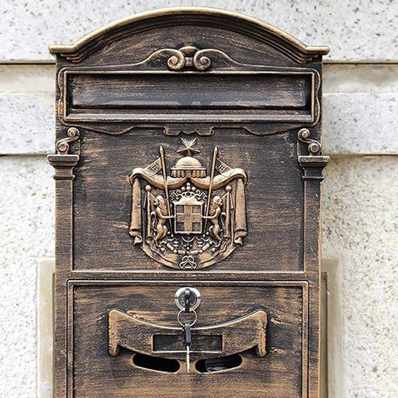 ZILNOX Wall Mount Locking Mailbox, Vintage Lockable Mailboxes, Security ...