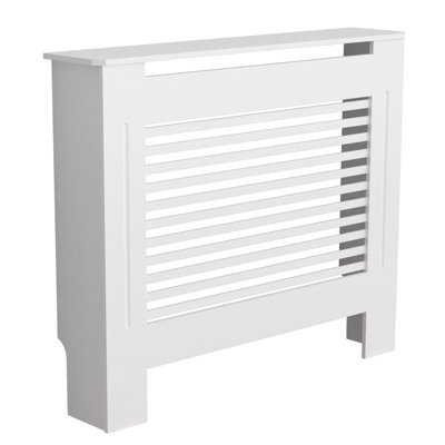LUVODI 39" Tall Horizontal Slats Radiator Cover Wood Cabinet Modern ...
