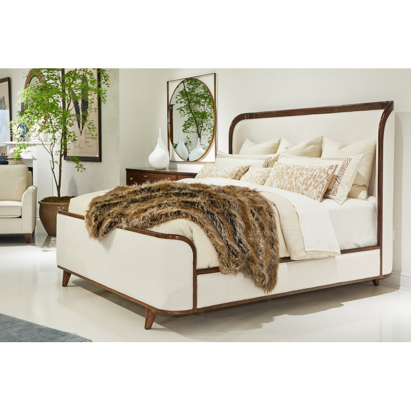 Hickory White Novella Upholstered Wingback Bed | Wayfair