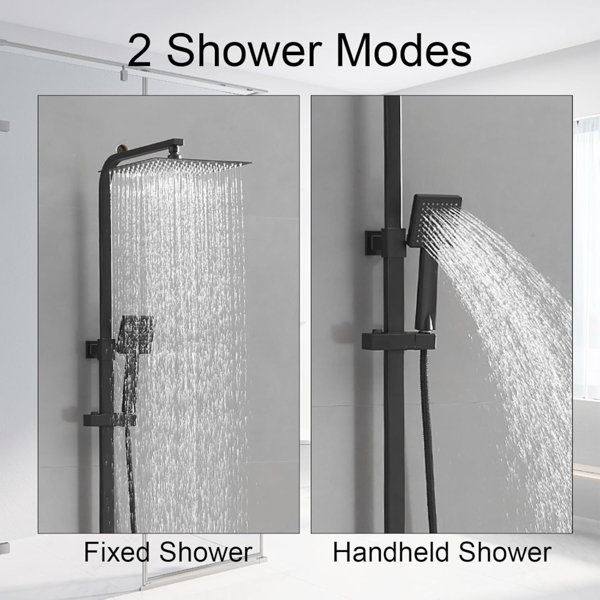 Belfry Bathroom Wall Mount Outdoor Shower Kit 9 Inch Rainfall Shower ...