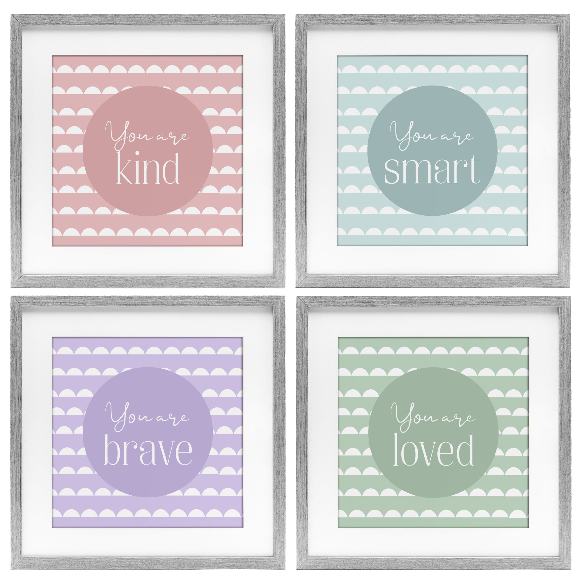 Latitude Run® Personal Affirmation Inspirational 4pc Framed Print Under ...