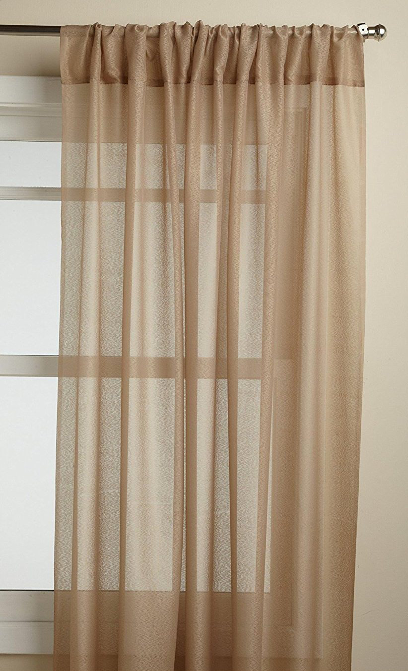 Fleur De Lis Living Berardi Snow Voile Solid Semi-Sheer Rod Pocket ...