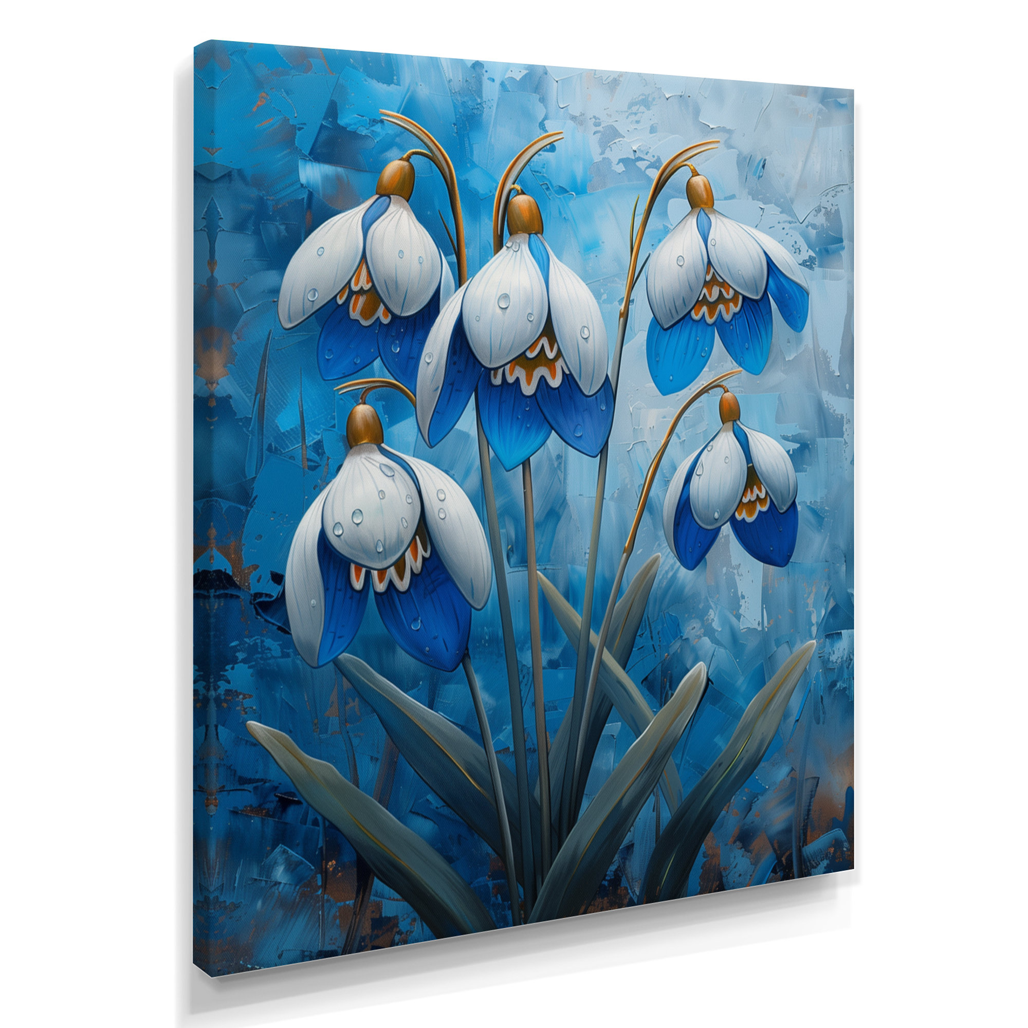 Winston Porter Frosted White Blue Snowdrop Queen - Snowdrops Wall Art ...