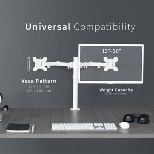 VIVO Dual Monitor Desk Mount Adjustable Stand, Fits Screens up to 30 ...