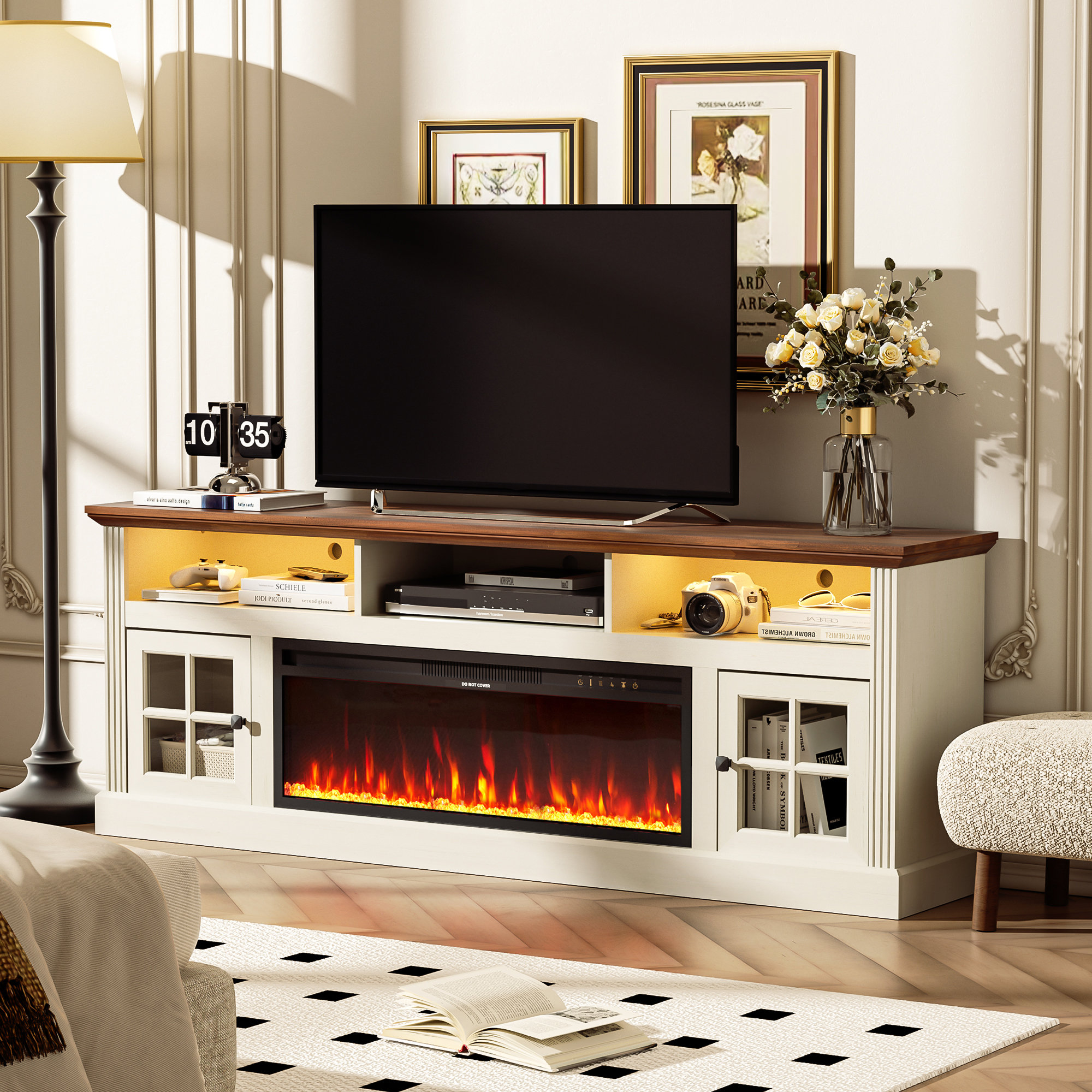Ivy Bronx 70" Fireplace Tv Stand For Tvs Up To 80" With Storage ...