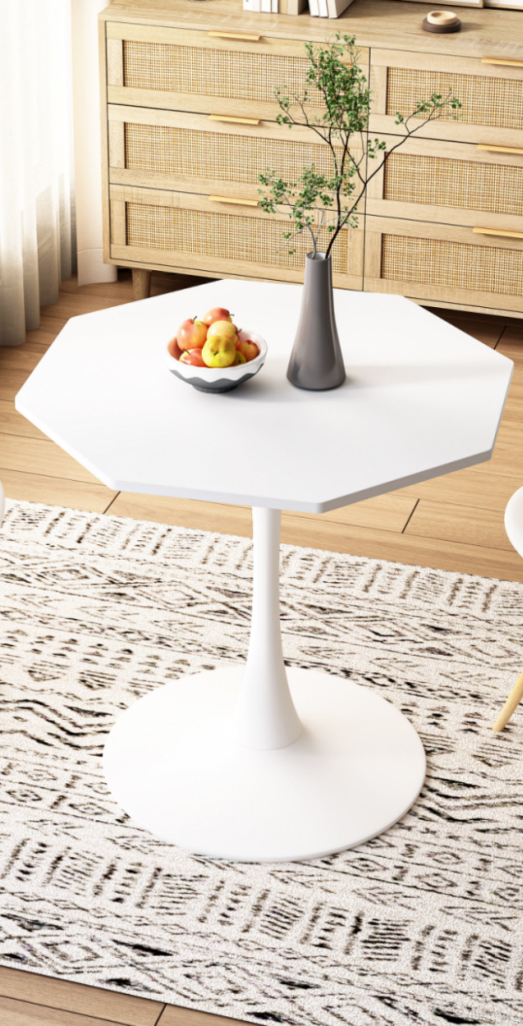 George Oliver 31.50" Modern Octagonal Coffee Table With White MDF Top ...