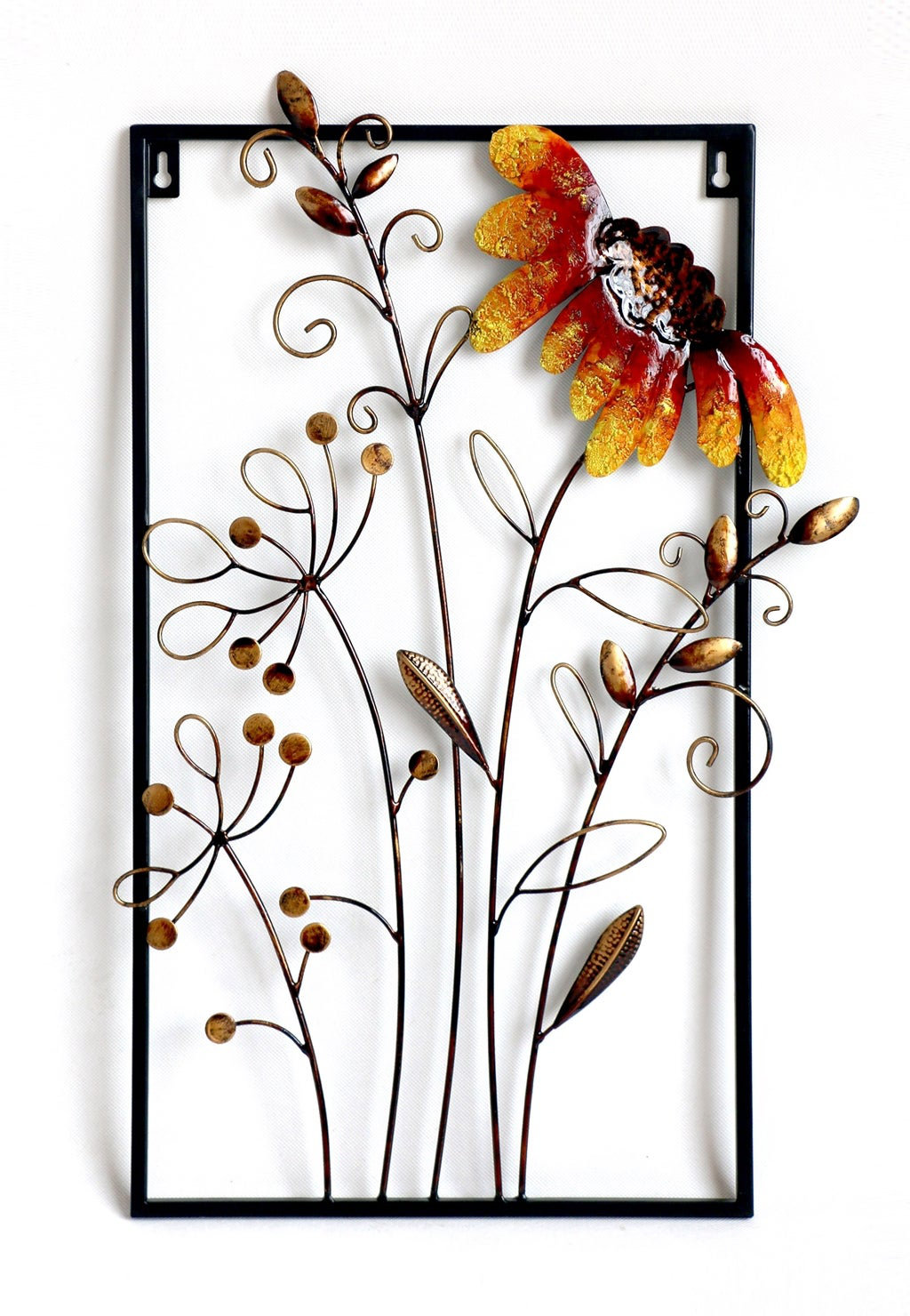 Winston Porter Metal Frame With Flowers Wall Decor | Wayfair