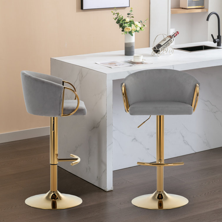 Canora Grey Atthia Swivel Solid Wood Adjustable Height Stool | Wayfair ...