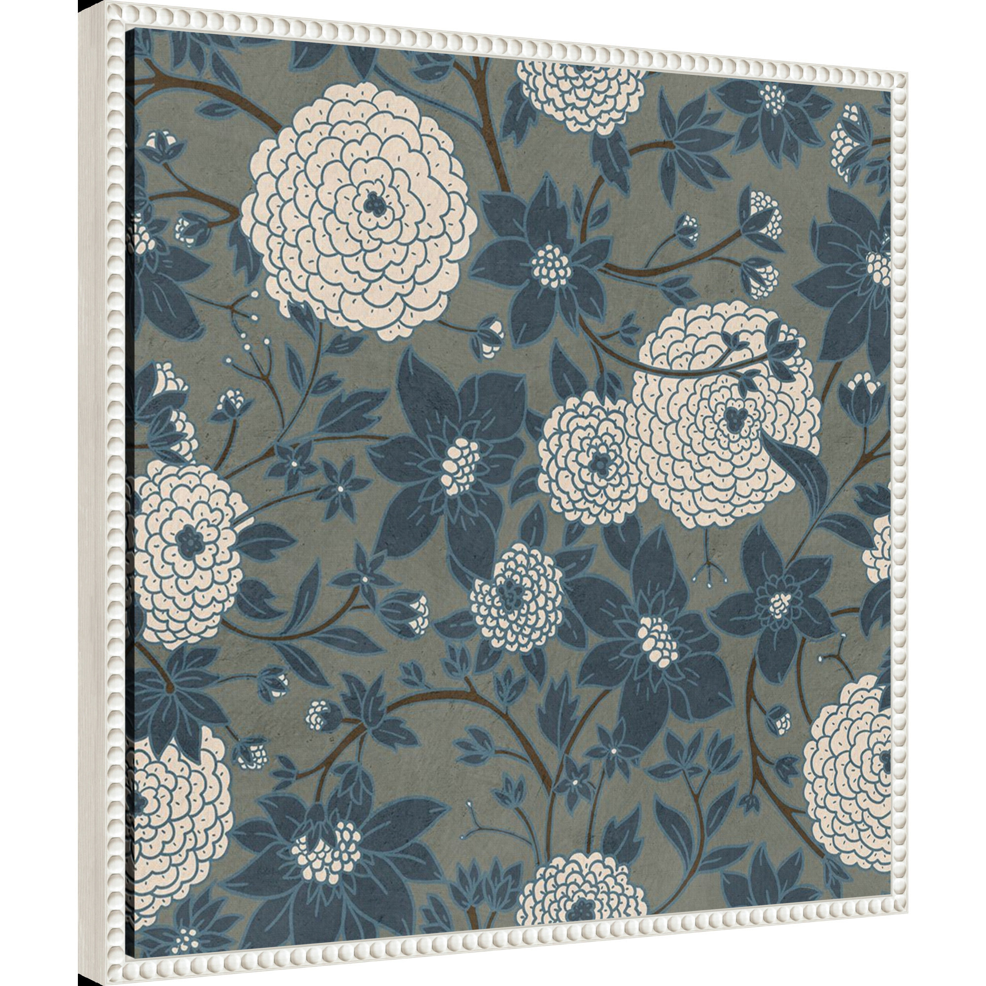 Winston Porter Puff Ball Vines Grey by Katie Oshea Framed Canvas Wall ...