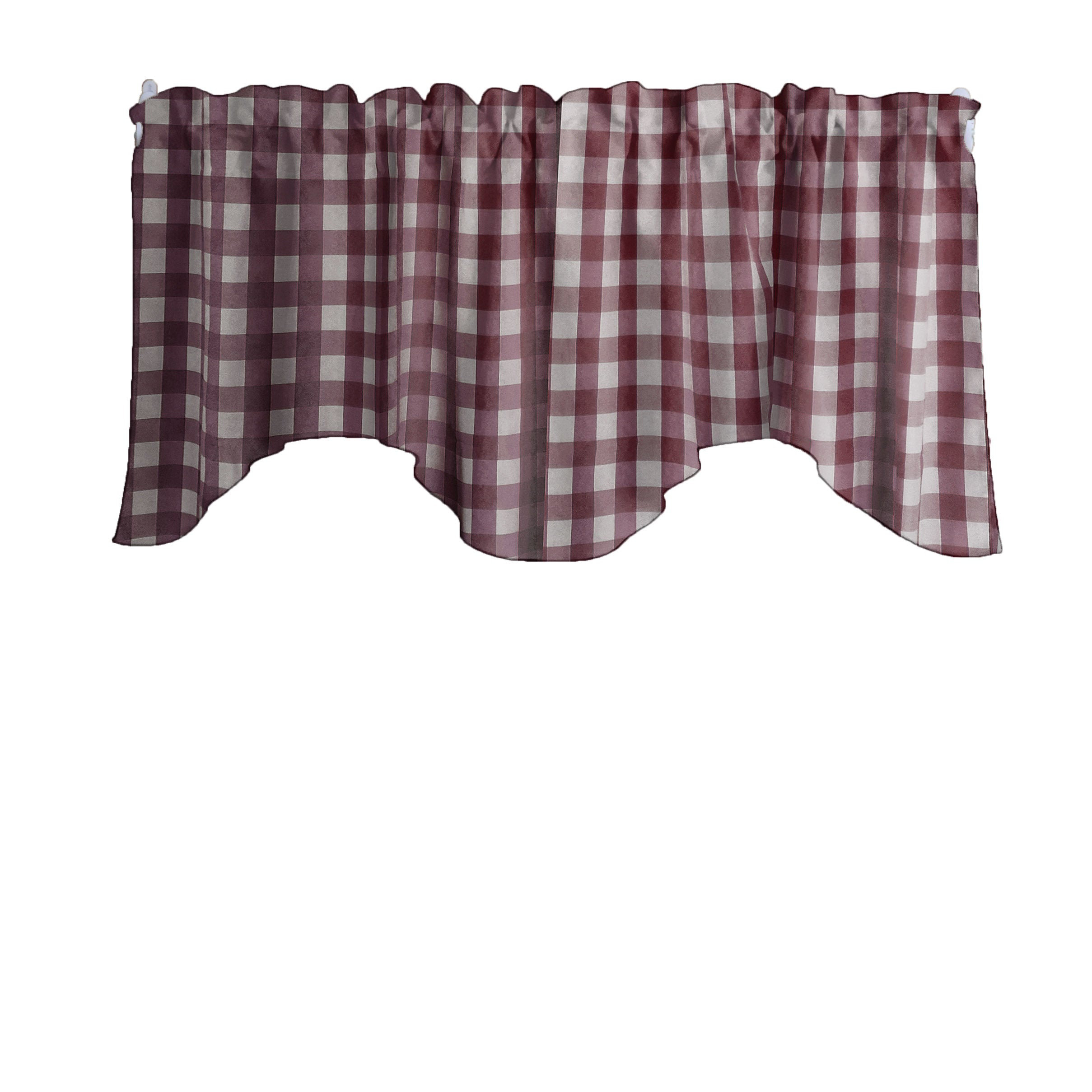 lovemyfabric Gingham Checkered Print Scalloped Window Valance | Wayfair