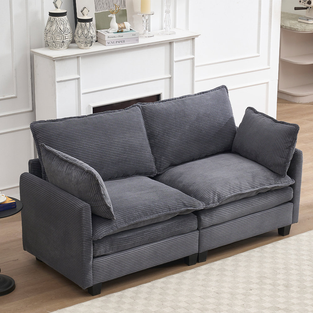 Mercer41 Comfortable Design Deep Seat Couch Velvet Sofa Couch | Wayfair