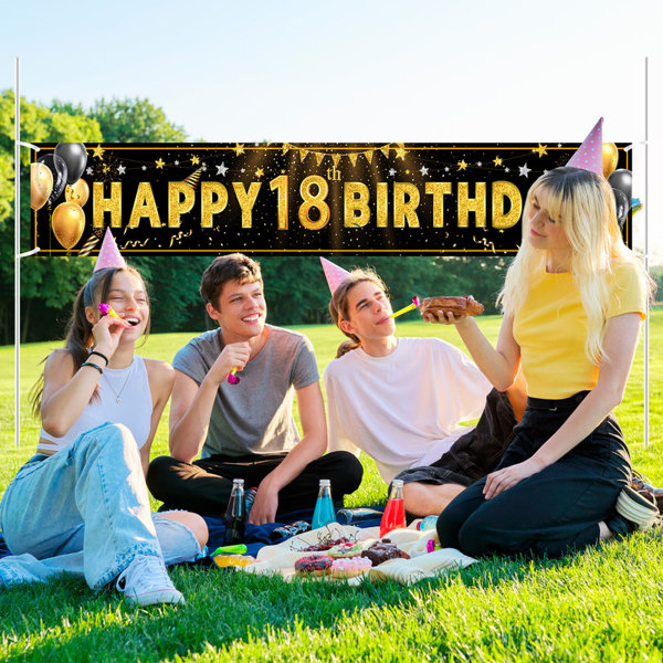 The Party Aisle Happy 18th Birthday Yard Banner,300x50 CM 18th Birthday ...
