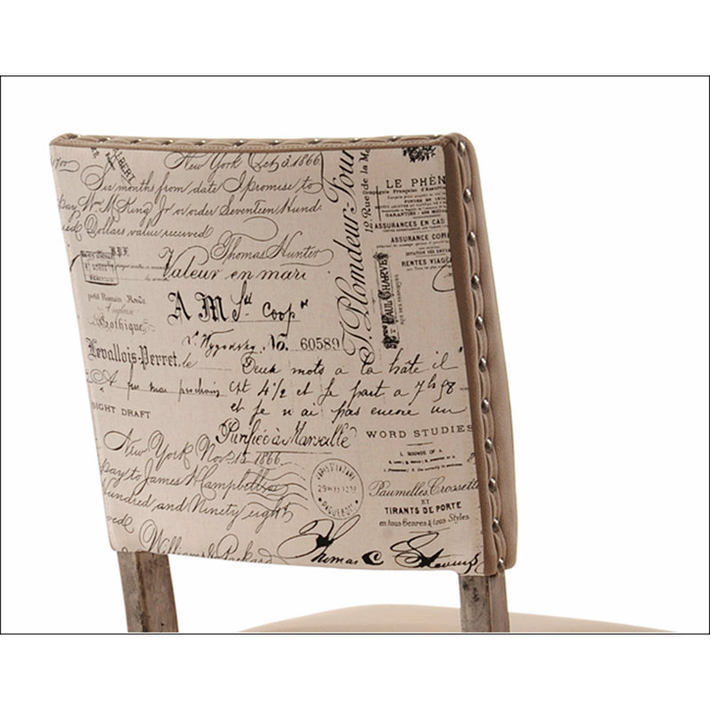 One Allium Way® Birmingham Script Printed Driftwood Finish Dining Chair ...