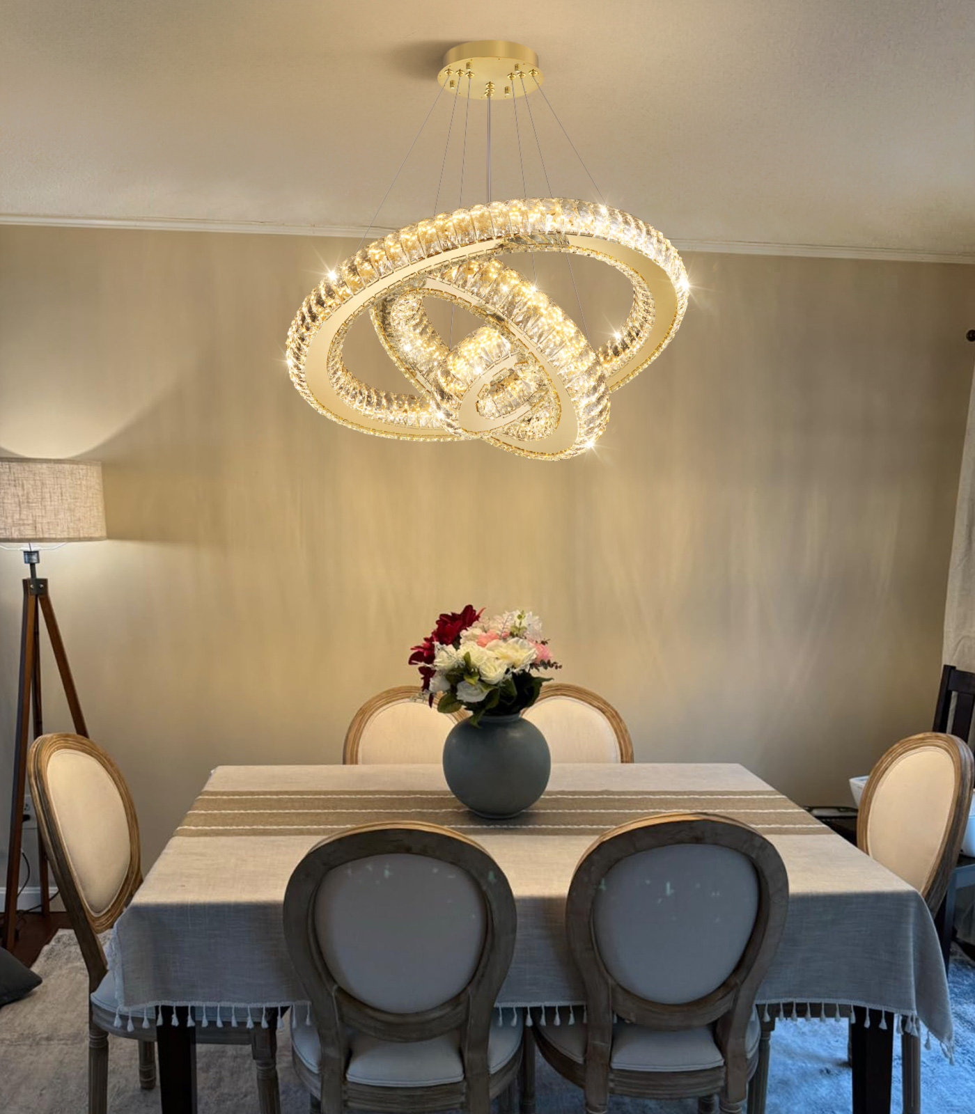 Mercer41 Modern Dimmable 3 Rings Led Chandelier - Wayfair Canada