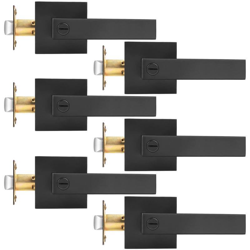 Probrico Privacy Door Lever with Square Rosette Heavy Duty Solid Levers ...