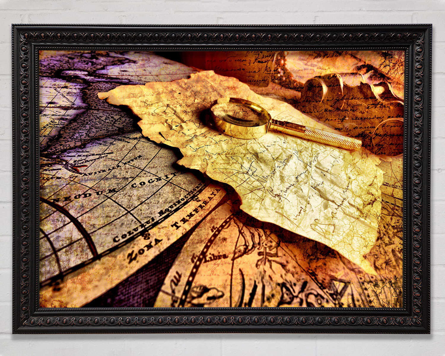 Bright Star Threw The Looking Glass Map - Single Picture Frame Art ...