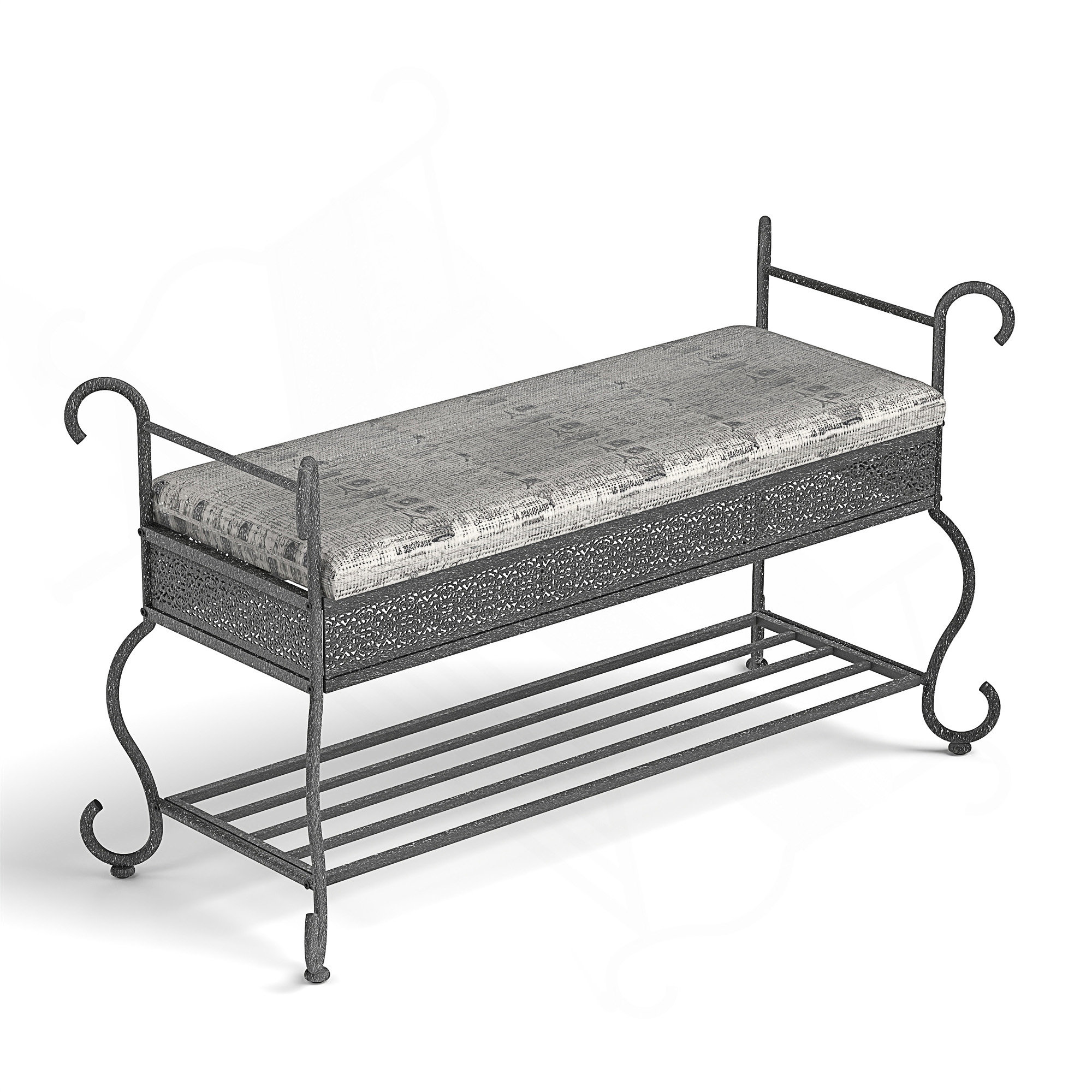 Winston Porter Shoe Rack Bench For Entryway, Industrial Bench, Rustic ...