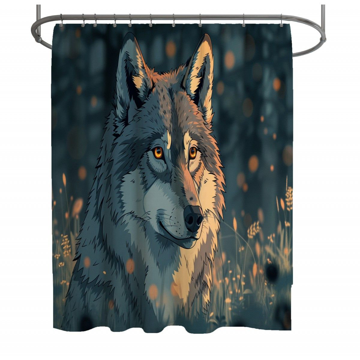 VisionDecor Rideau de douche 12128_Wolf portrait - Animal - Wayfair Canada