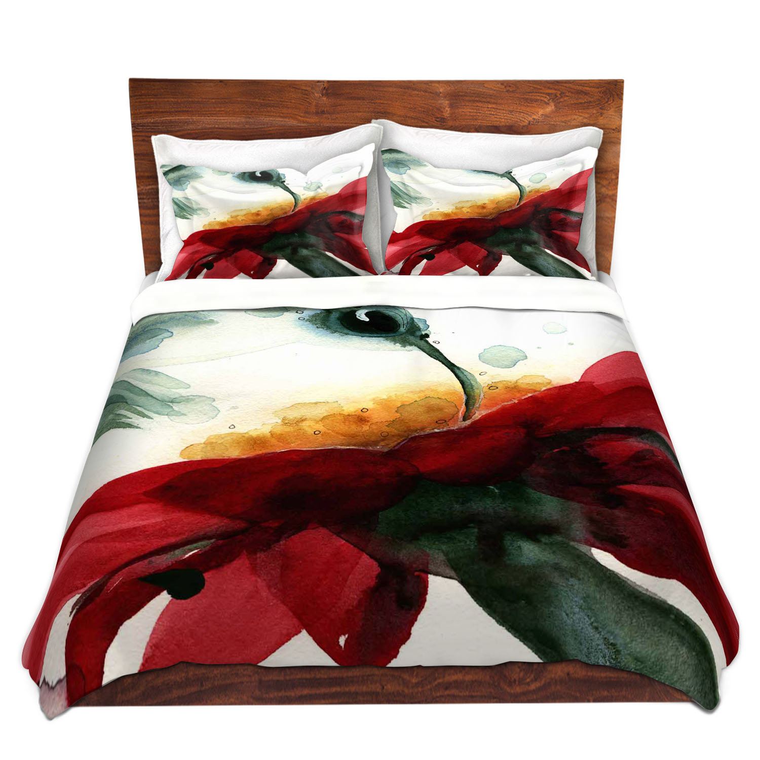 DiaNoche Designs Hummingbirds Flower Duvet Cover Set | Wayfair